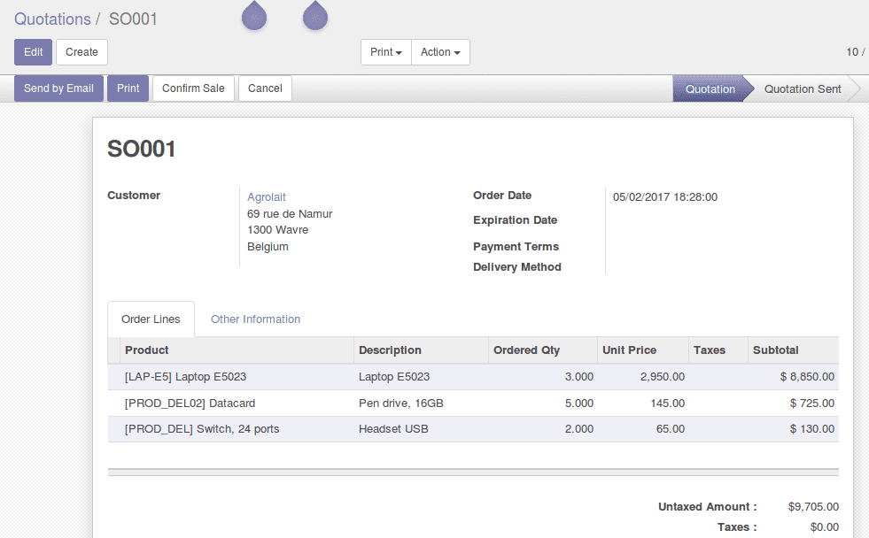 CRM and Sales in Odoo