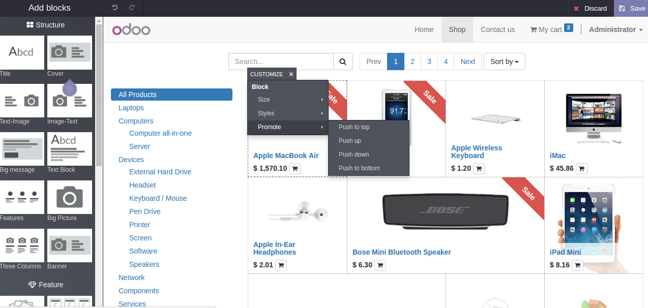 Odoo Ecommerce Modules